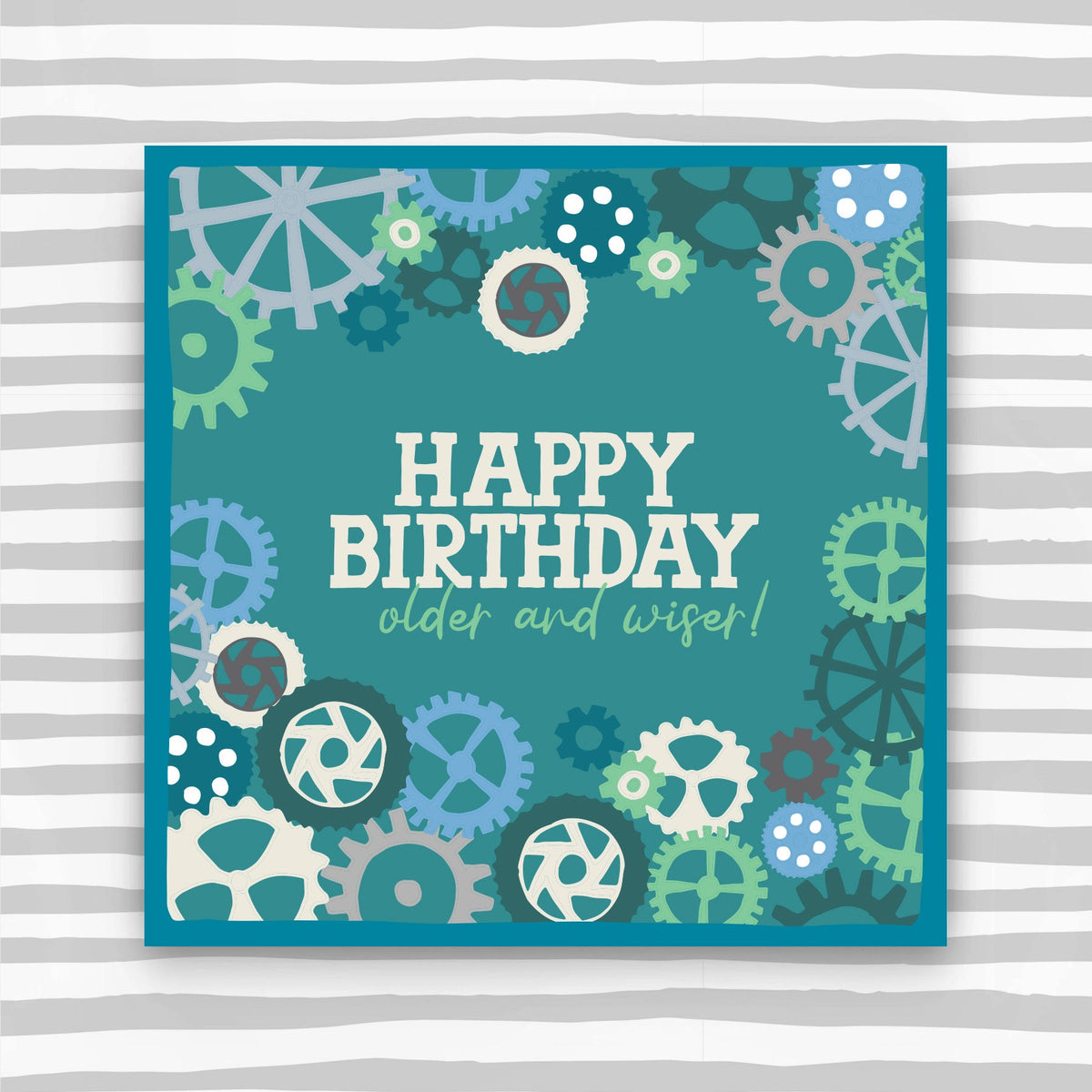 Greeting Card | Happy Birthday Card, Older and Wiser - Green Cogs (CK17 ...