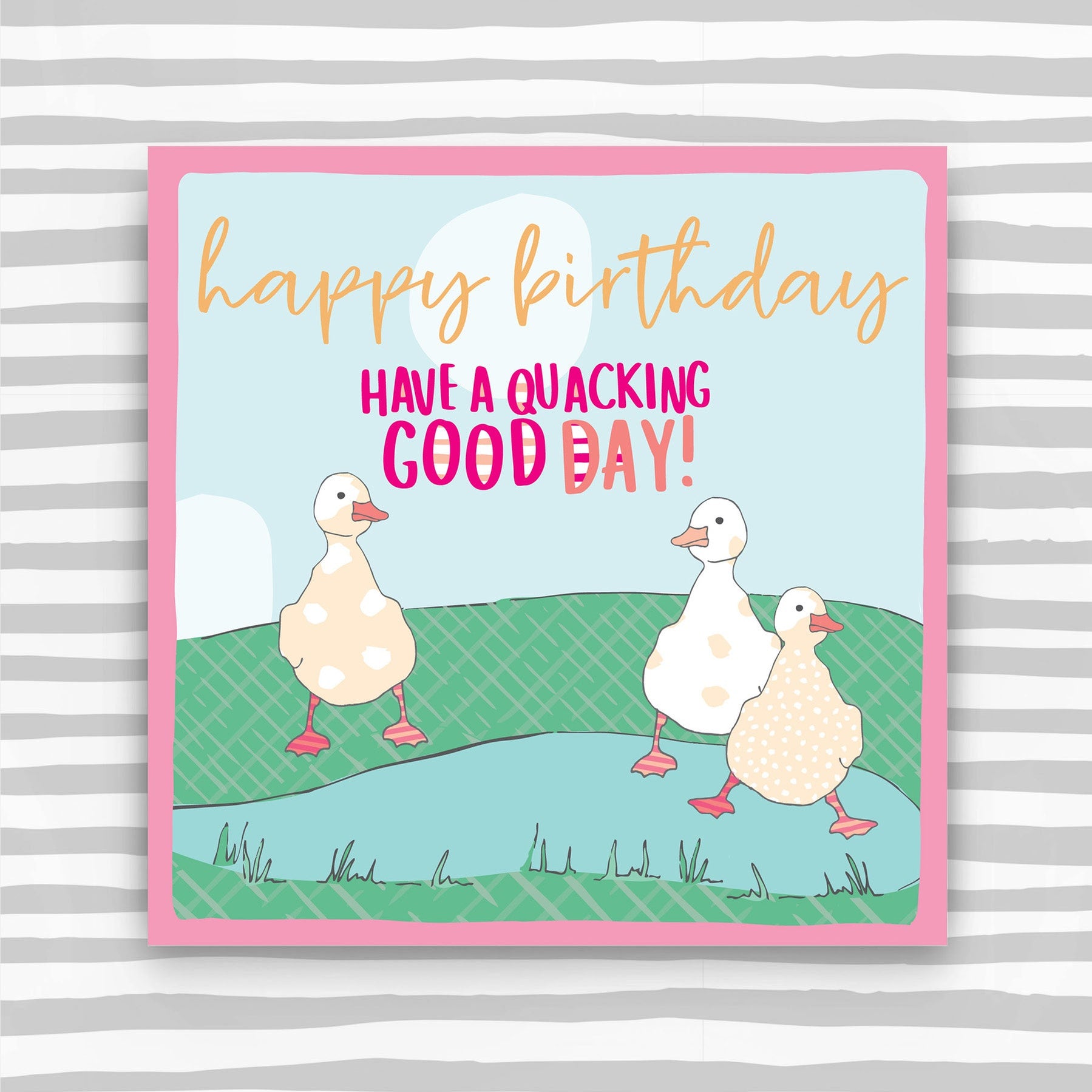 Ducks, Have a quacking good day! Happy Birthday Greeting Card (OC32 ...